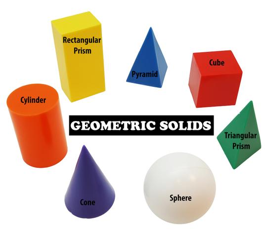 7 Jumbo Geometric Solids 3D Shapes Learning Toys for toddlers, 3d ...