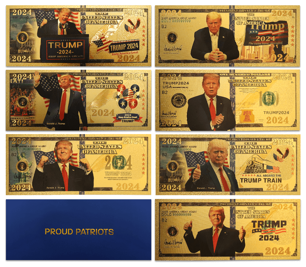 Collectible Golden Trump Bills Set