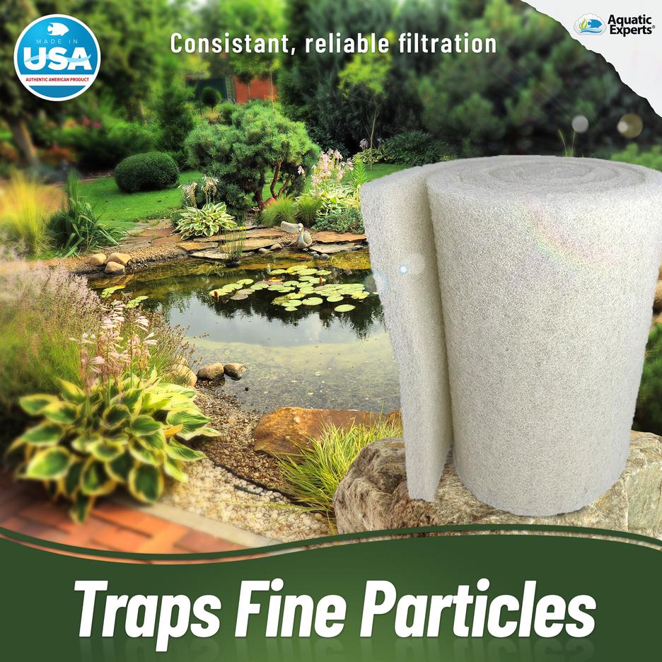 Classic Koi Pond Filter Pad FINE - White Bulk Roll Filter Media, Ultra ...