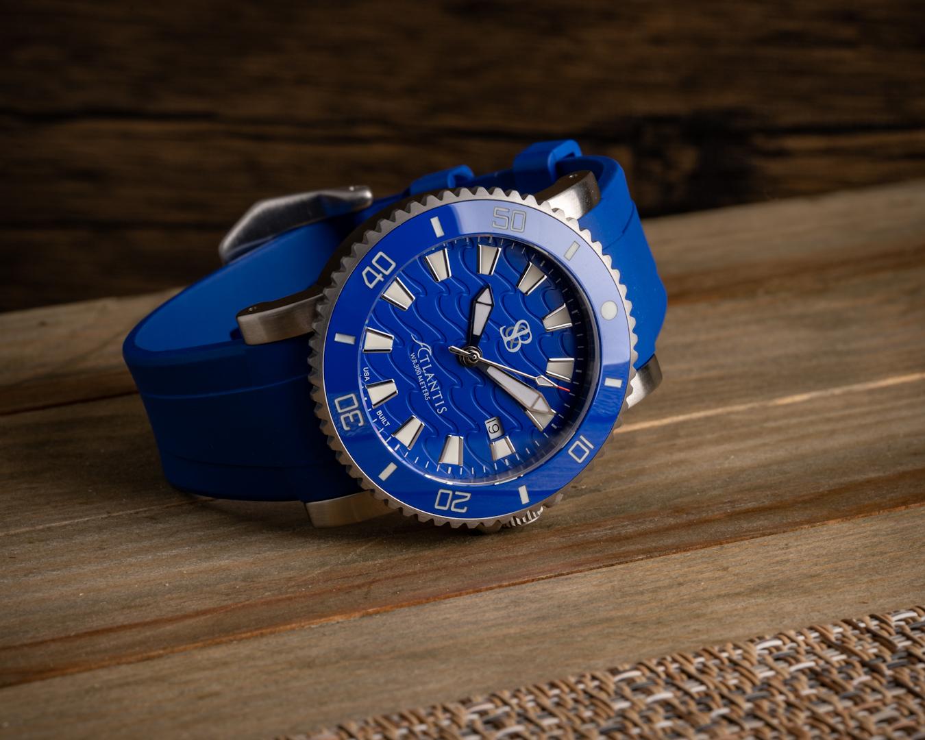 Atlantis Sport Men's Blue Dive Watch - Smith & Bradley Watches