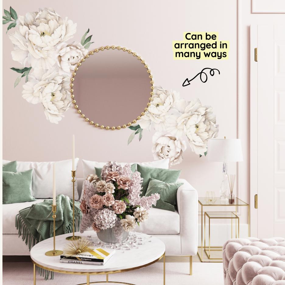 Peony Wallstickers- White – Wallpick