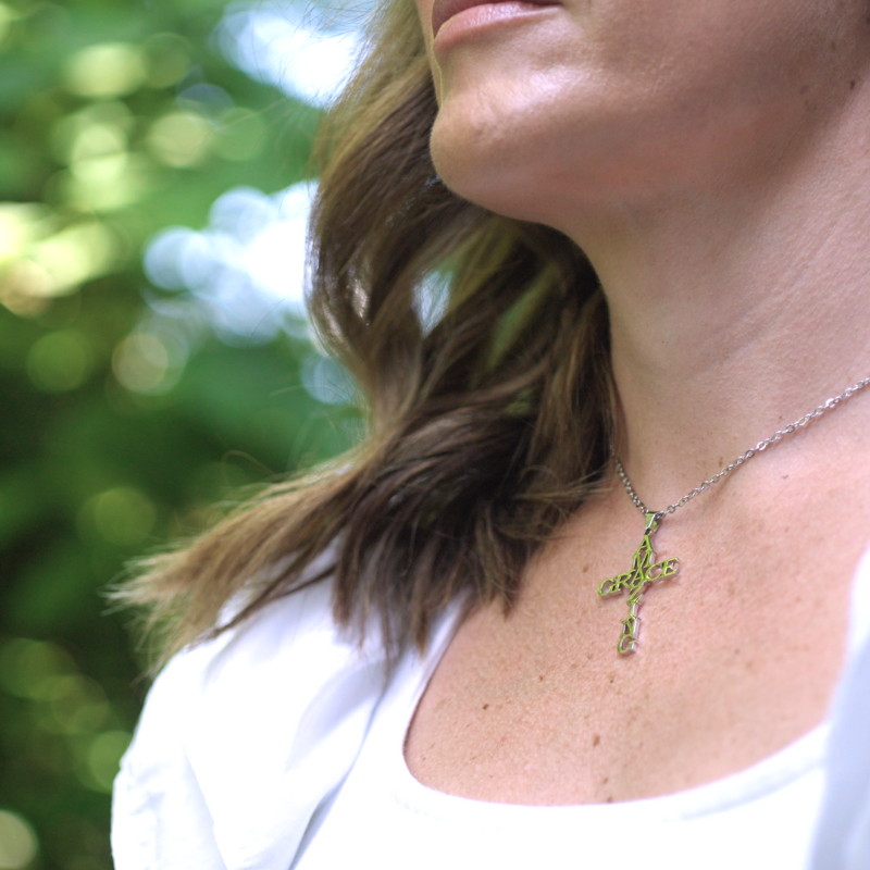 Amazing Grace Cross Necklace – The Positive Christian