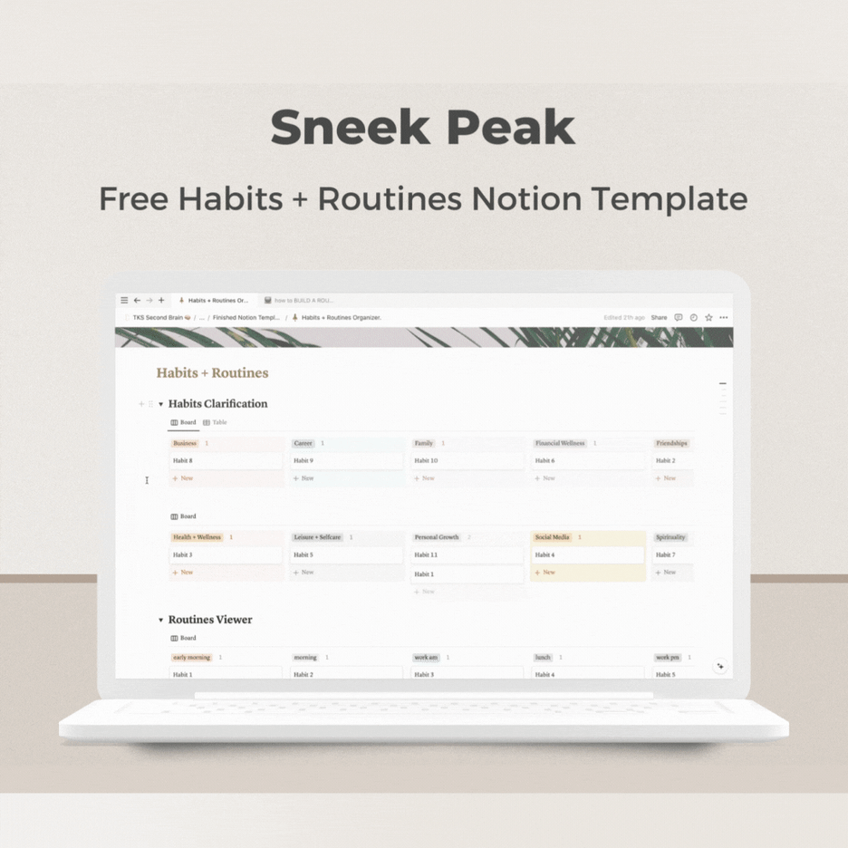 Habits + Routines Organizer Notion Template – modAmbition