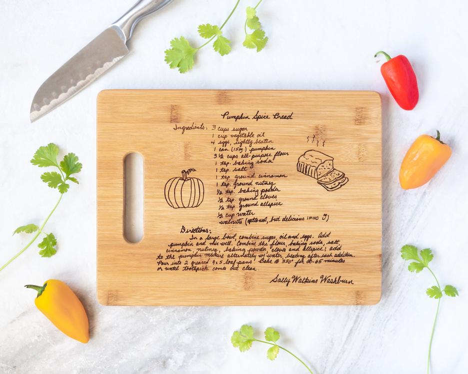 Family Recipe Board | Small | Personalized Cutting Board | Kustom ...