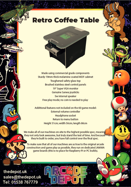 Retro Coffee Table Arcade Machine