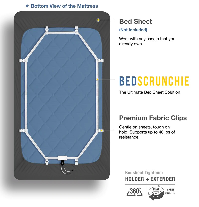 Bed Scrunchie Sheet Strap | Bed Sheet Holder, Suspender and Tightener