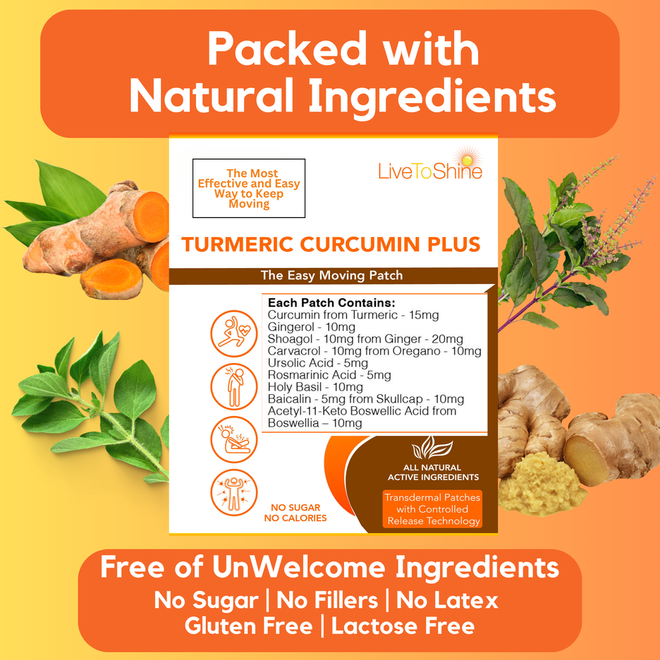 Turmeric Curcumin Anti Inflammatory Patches - LiveToShine