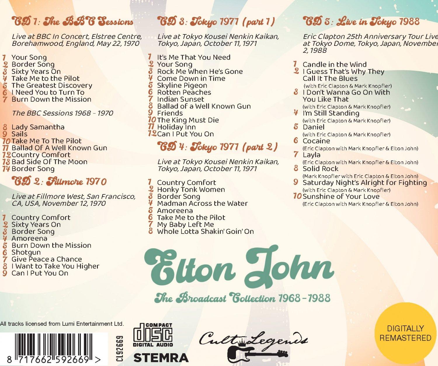 Elton John - Broadcast Collection 1968 - 1988 - 5 CD Box Set