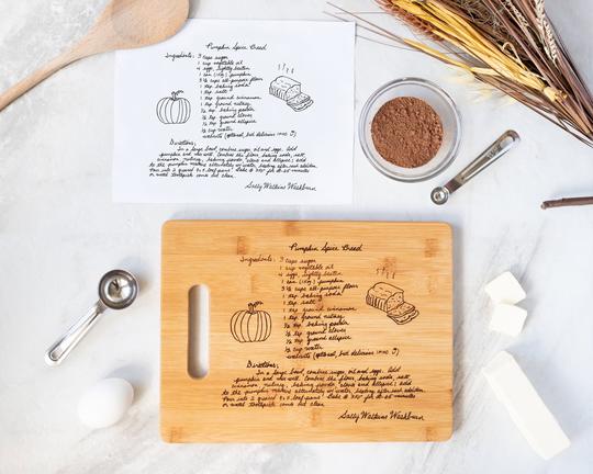 Handwritten Recipe Cutting Board | Multiple Sizes Available