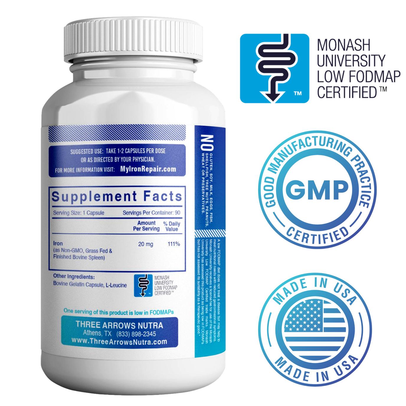 Three Arrows Iron Repair Simply Natural Iron Supplement - - Clean Labe