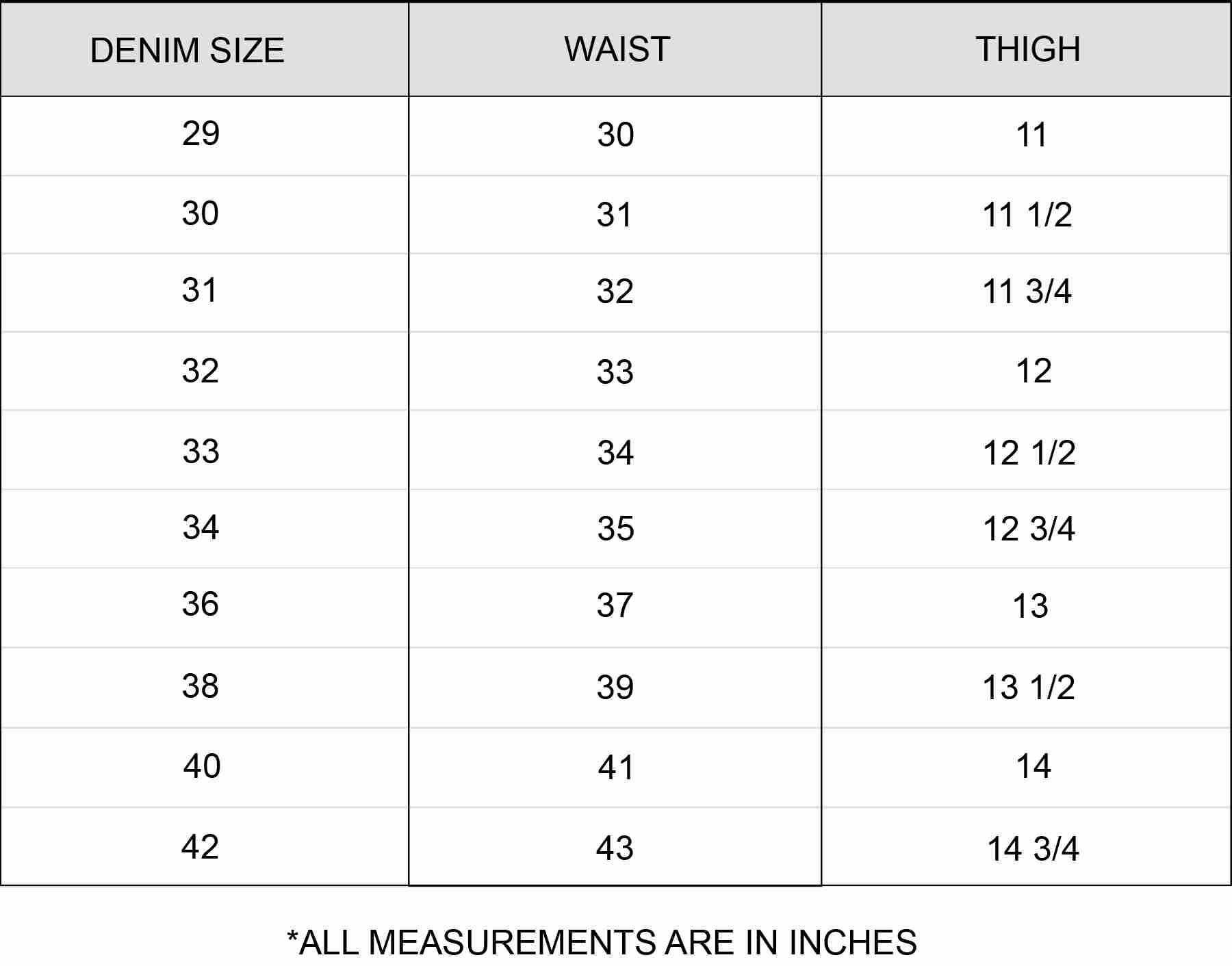 Size Charts - Aviator