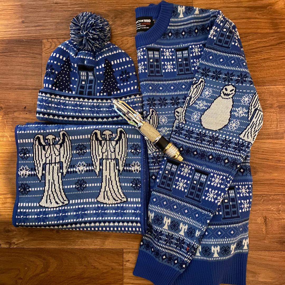 Doctor Who Christmas Jumper - TARDIS, Weeping Angels & Snowmen Sweater ...