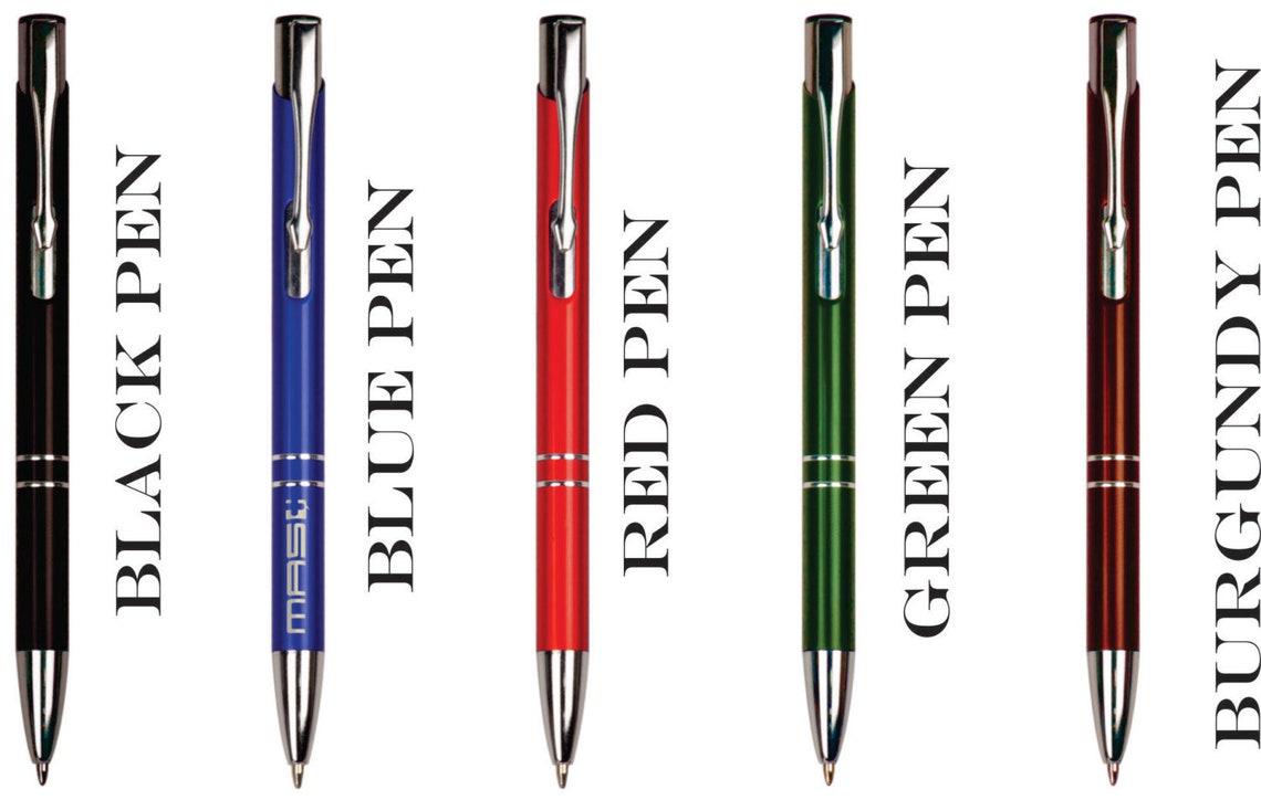 Set of 10 Personalized Red Ballpoint Pens | Black Ink