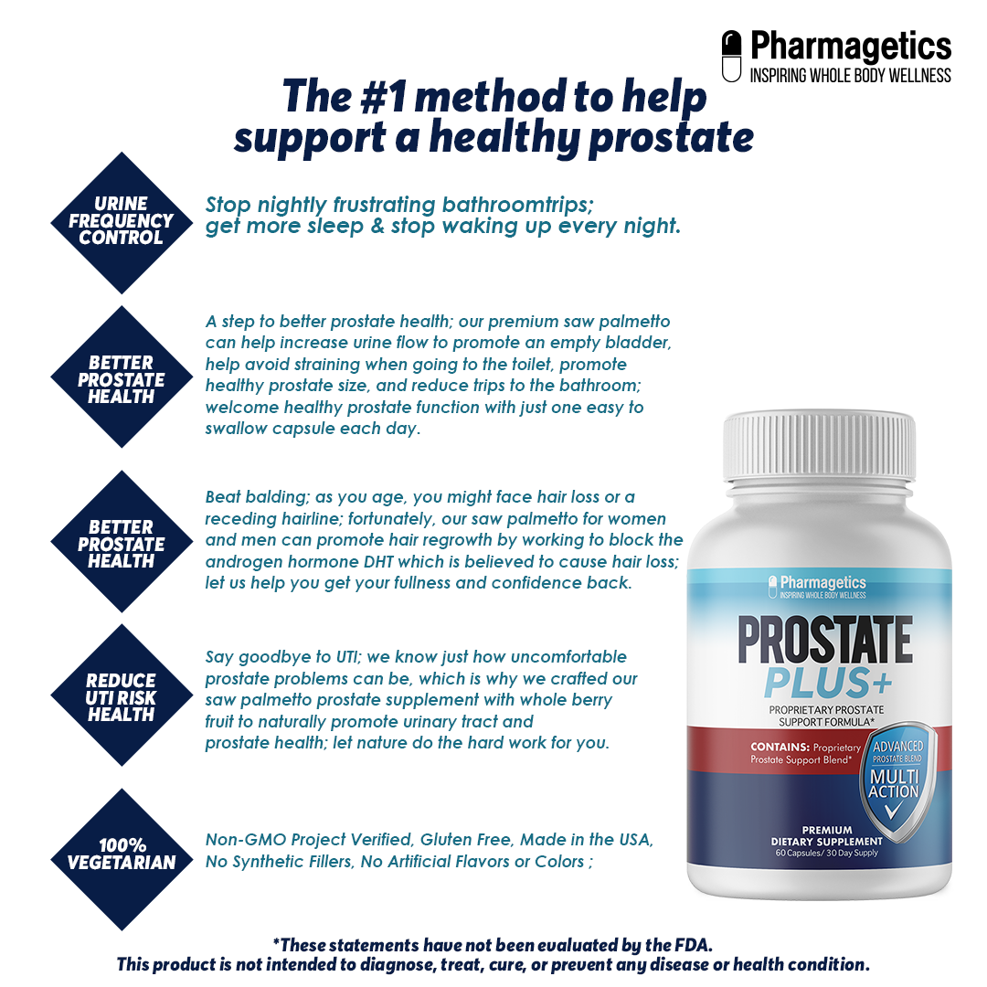 Prostate Plus+ Prostate Support - Proprietary Blend - 120 Capsules, 2 ...