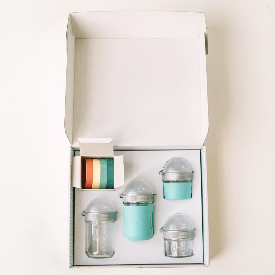 Healthy Baby Starter Gift Set – Mason Bottle
