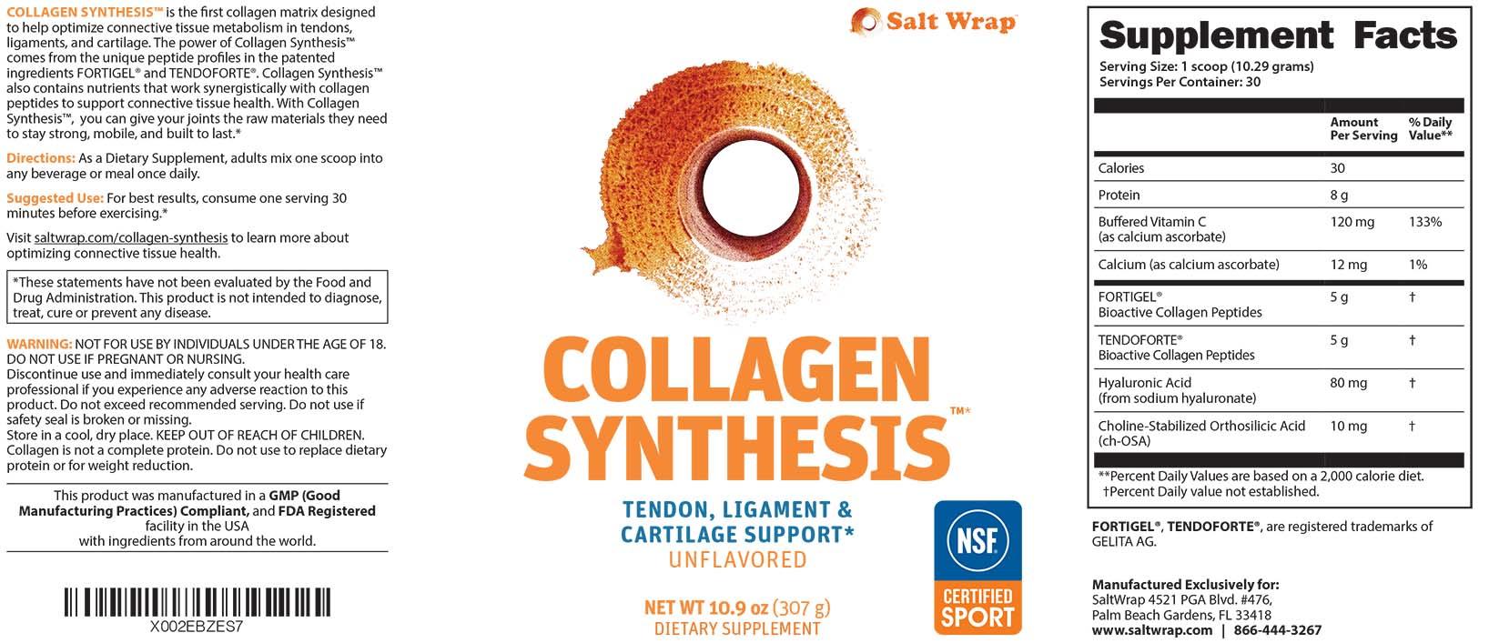 COLLAGEN SYNTHESIS - Collagen Peptides for Joints – SaltWrap
