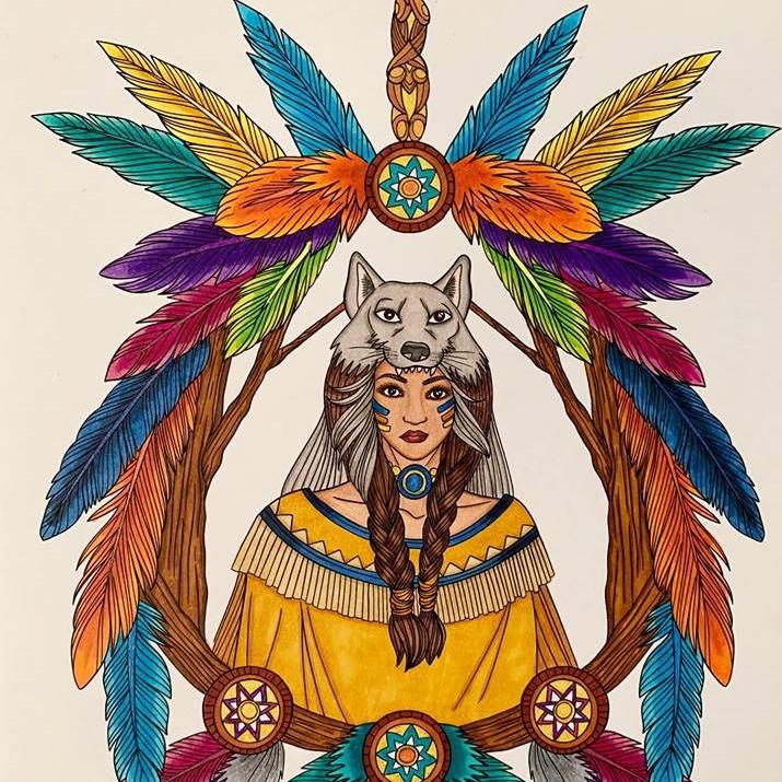 Freebie Friday 09-27-19 Native American Spirit Coloring Page