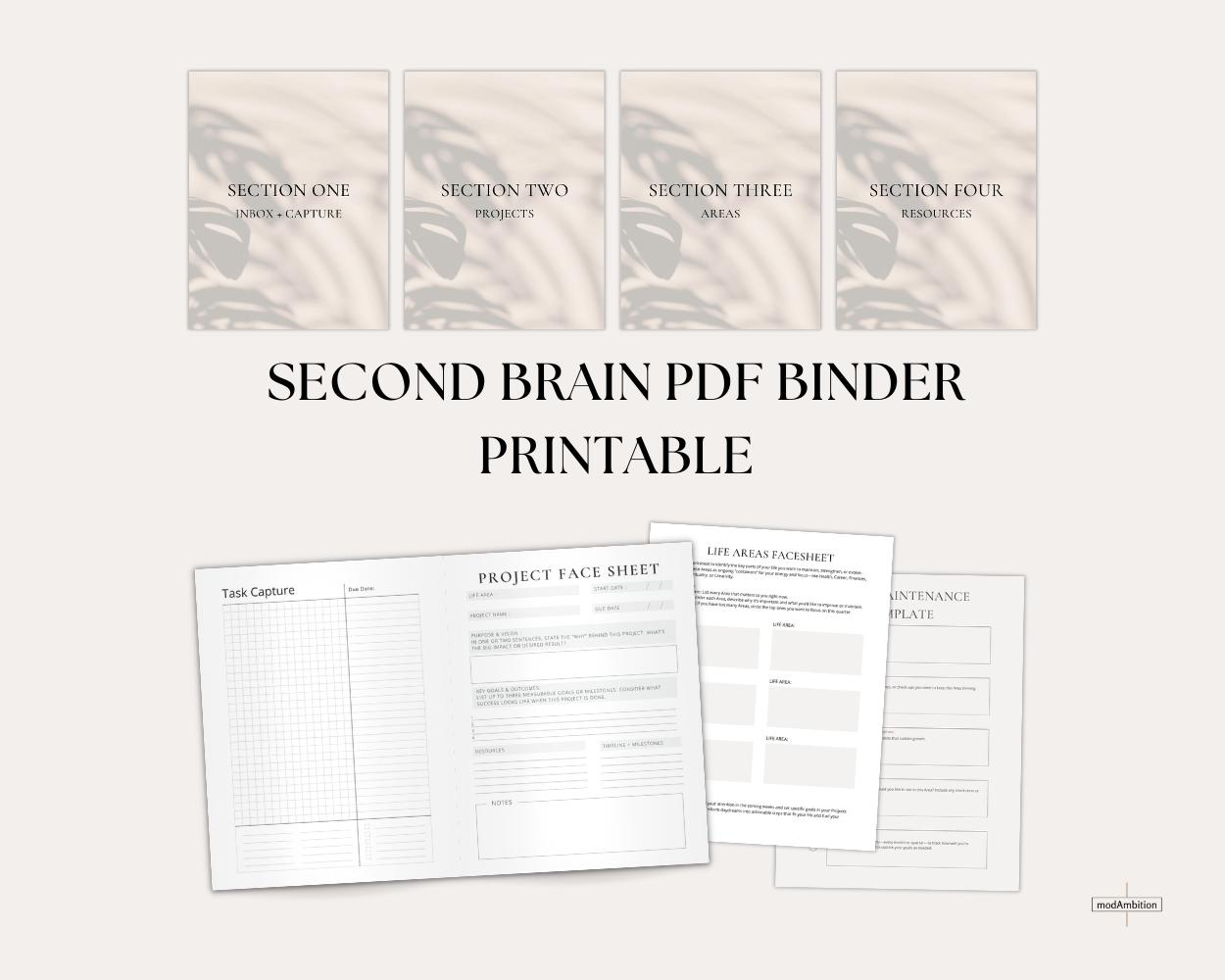 Second Brain Binder Printable – modAmbition