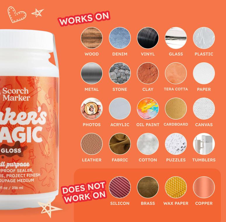 Maker's Magic Gloss - #1 Craft Glue, Waterproof Sealer & Project Finish ...