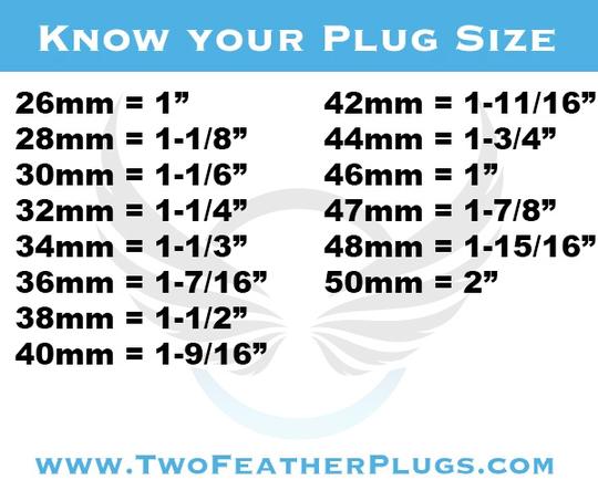 Ear Gauge Size Chart – Two Feather Plugs