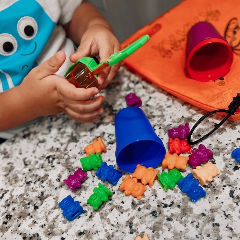 Rainbow Stacking Bears with Matching Sorting Cups 69 Piece Set, 60 Bea ...