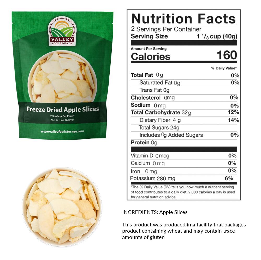 Freeze Dried Apple Slices - 10 Pack - 10 Pack + Bucket - Valley Food ...