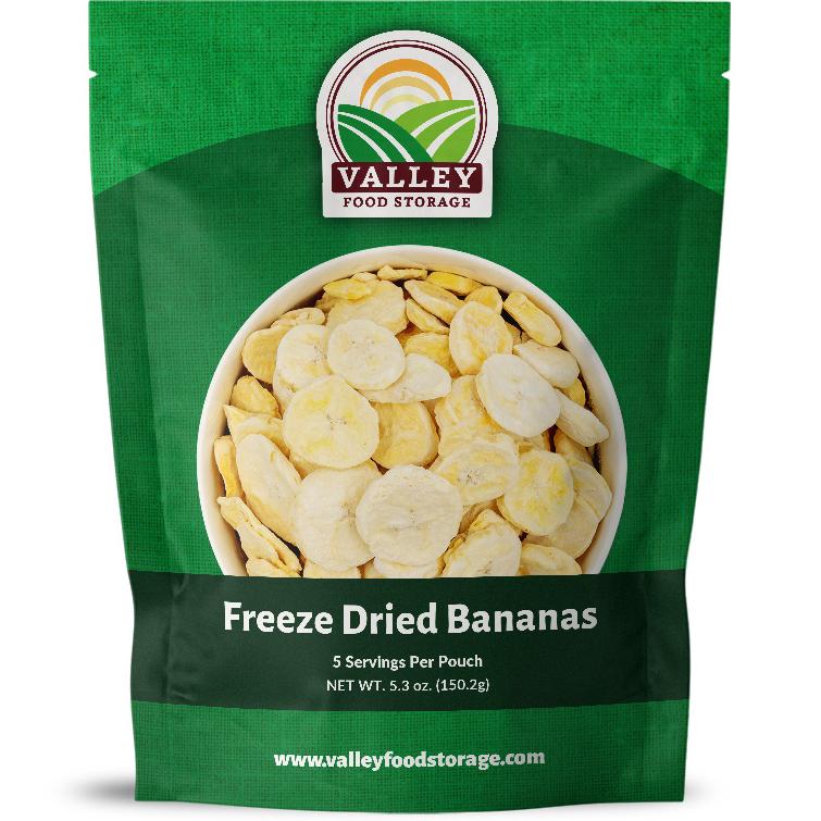 Freeze Dried Bananas - Single Bag - Valley Food Storage