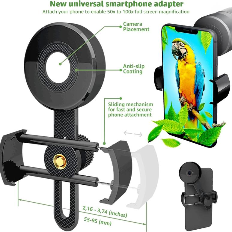 Python Optic HD (Clear Vision) Monocular Telescope 12x45 with Phone ...