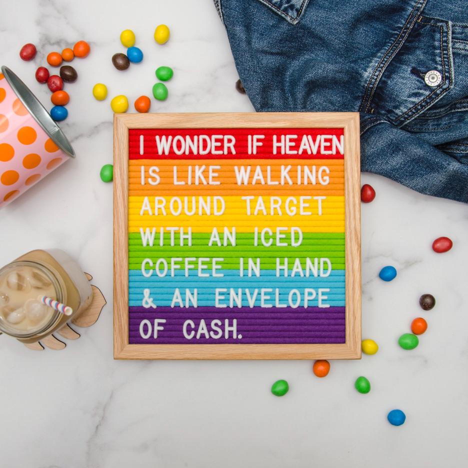 Premium Rainbow Felt Letter Board - 10x10 Inches
