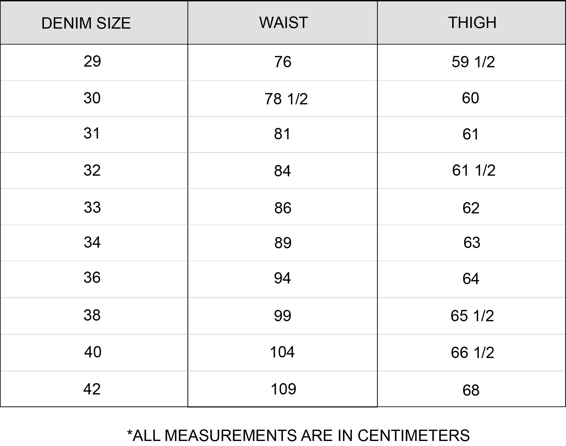 Size Charts - Aviator
