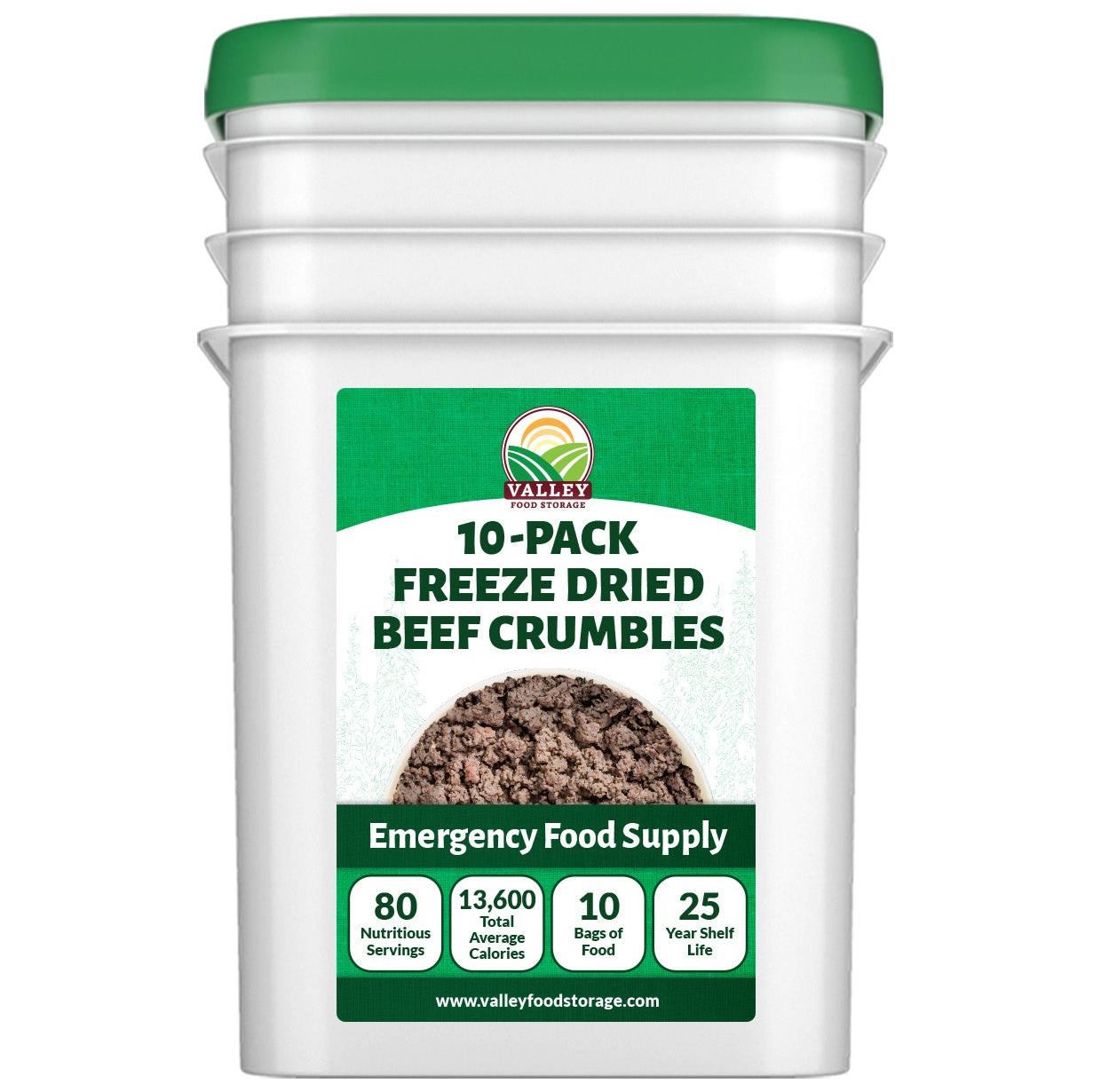 Freeze Dried Beef Crumbles - Single Bag - Valley Food Storage
