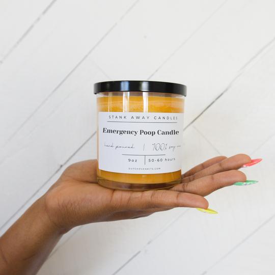 Emergency Poop Candle - Stank Away Hand Poured Soy Wax Candles