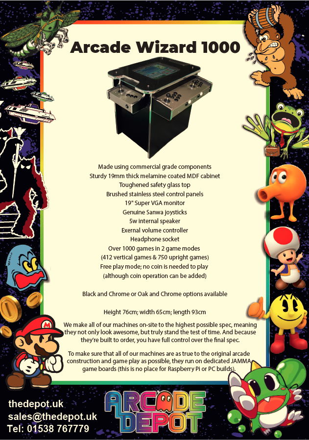 Arcade Wizard Black & Chrome | Luxury arcade machine over 1000 games