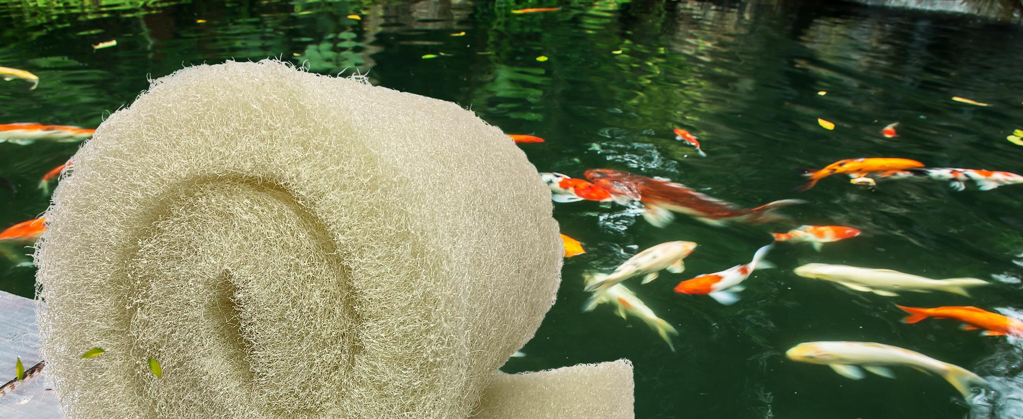 Koi Pond Filter Pad - 2" Thick Bulk Roll Media for Water Gardens ...