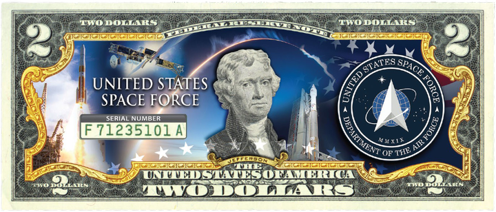 ORIGINAL Space Force Collectible $2 Bill - (Genuine Currency)