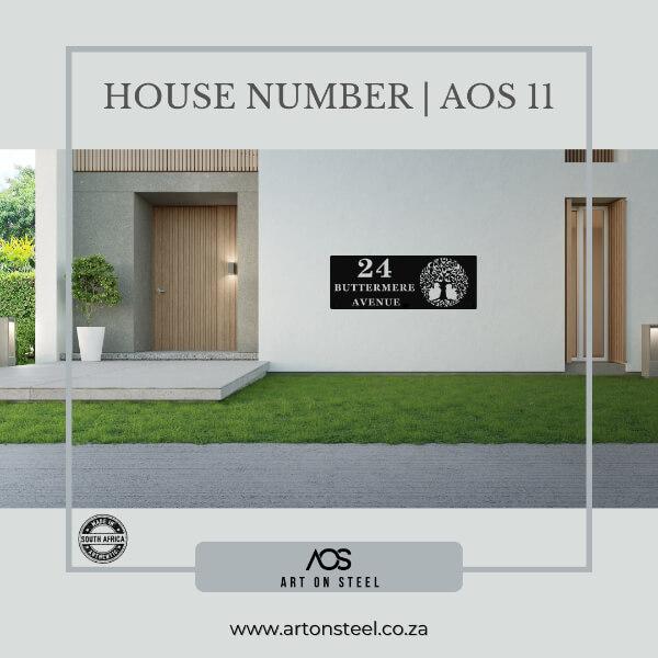 House Numbers | Celtic Tree Design | Art on Steel