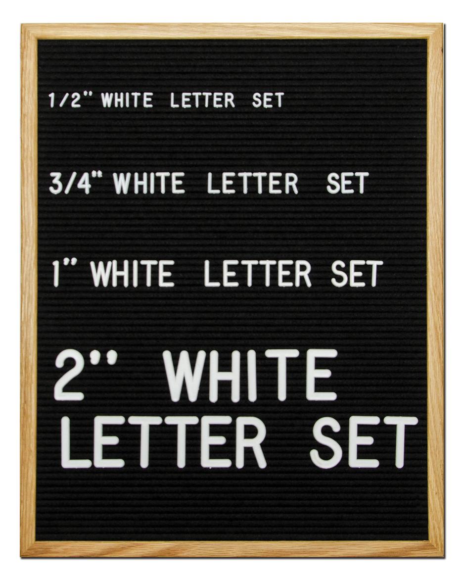 2 Inch Extra Letter Set - White - Felt Letter Boards