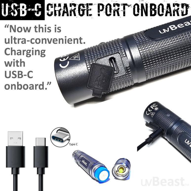 uvBeast New V3 MINI 385-395nm - Black Light UV Flashlight – Rechargeab