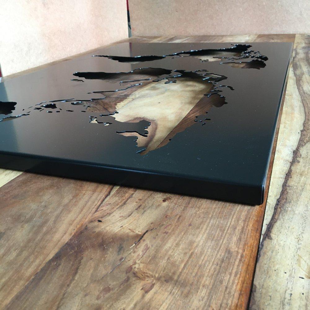 World Map Steel Art