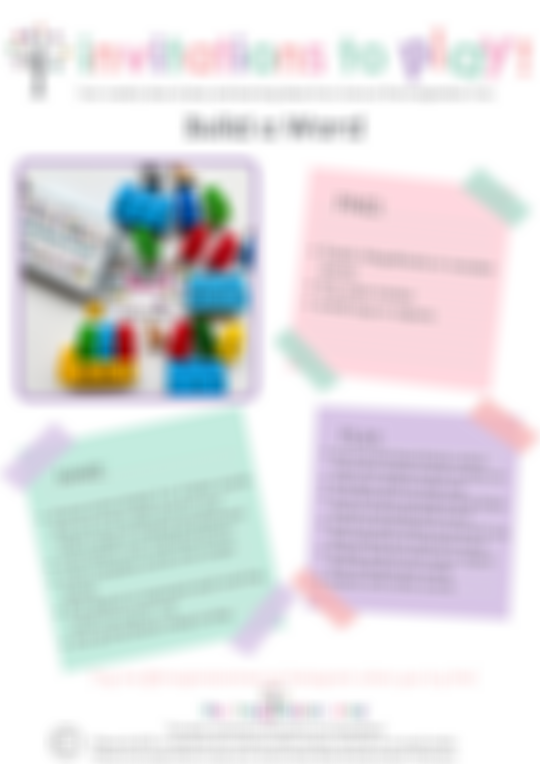 Invitations to Play | Build a Word – The Imagination Tree Store