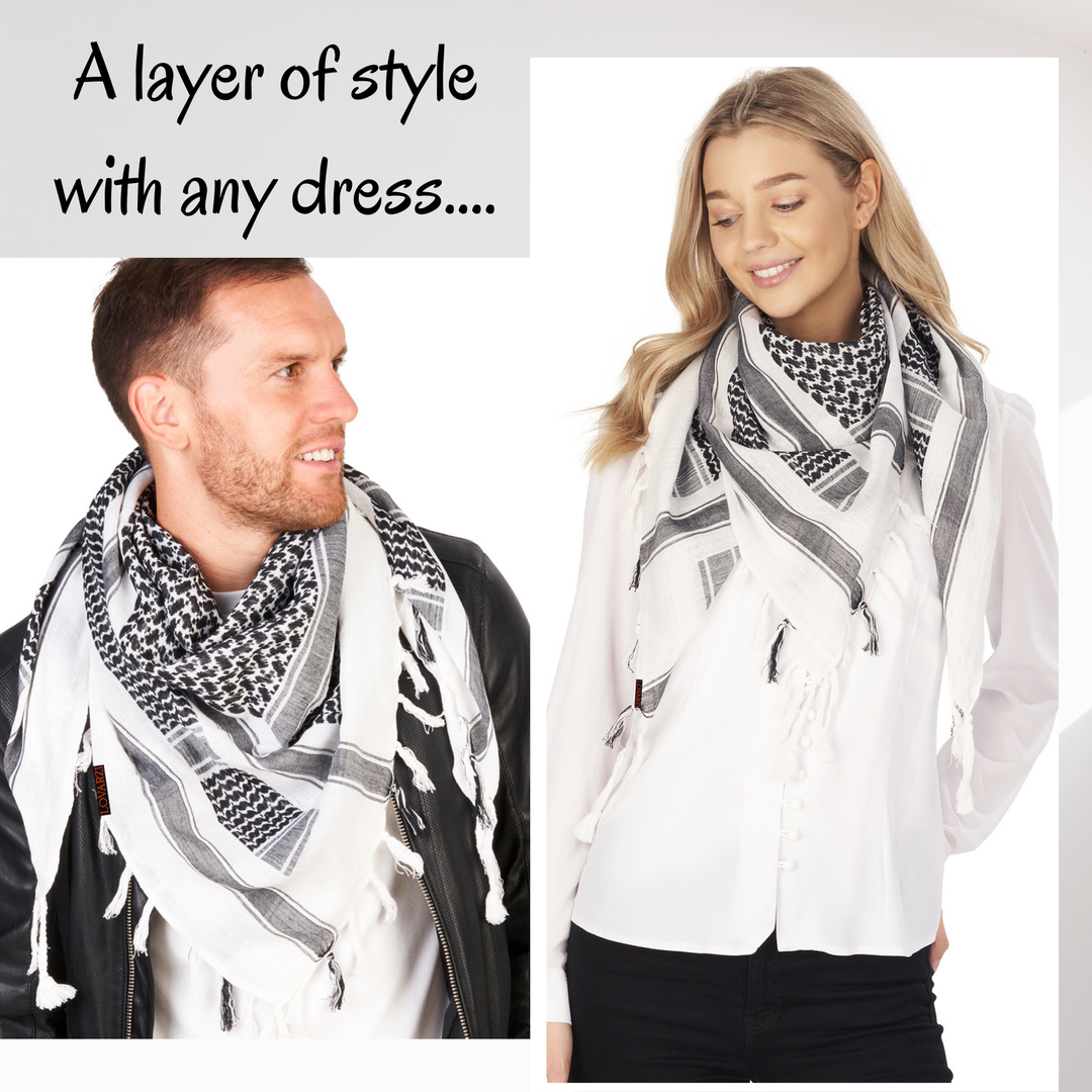 Desert Shemagh Scarf - Palestinian Arab Wrap 100% Cotton – LOVARZI