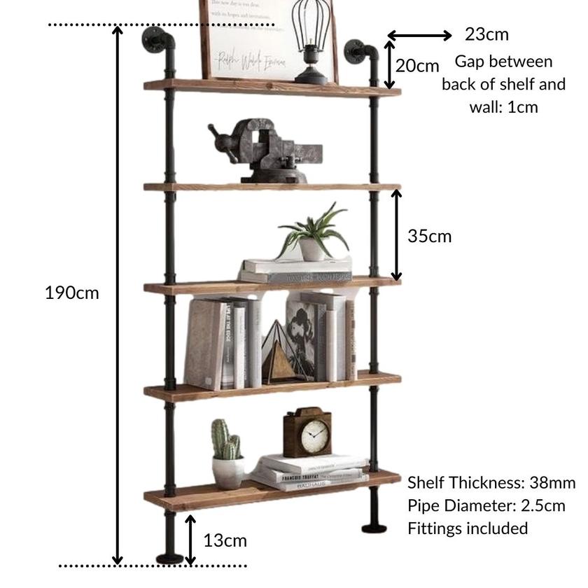 5 Shelf Industrial Pipe Shelving Unit | Acumen Collection - Acumen ...