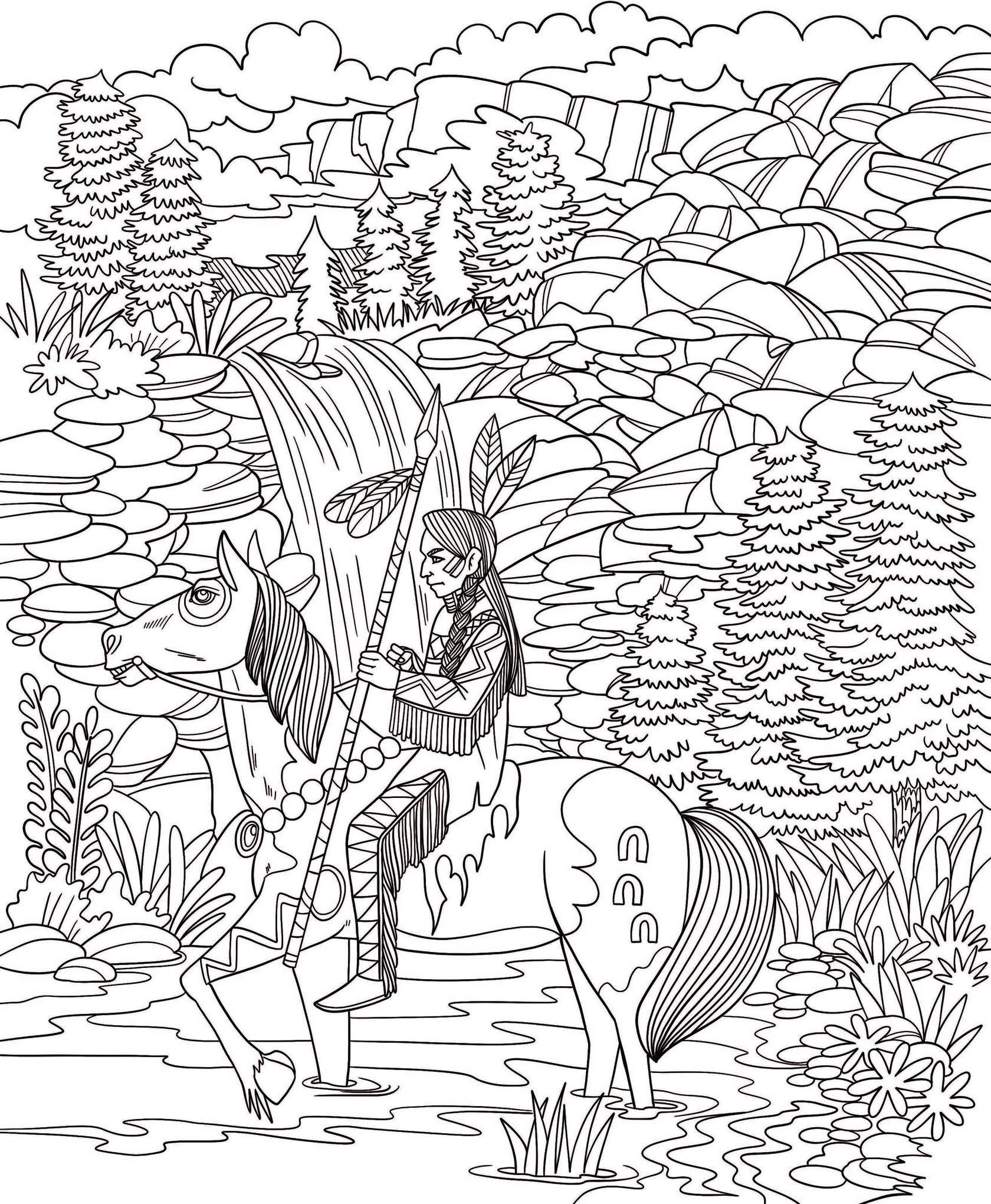 Freebie Friday 07-26-19 Native American Spirit Coloring Page