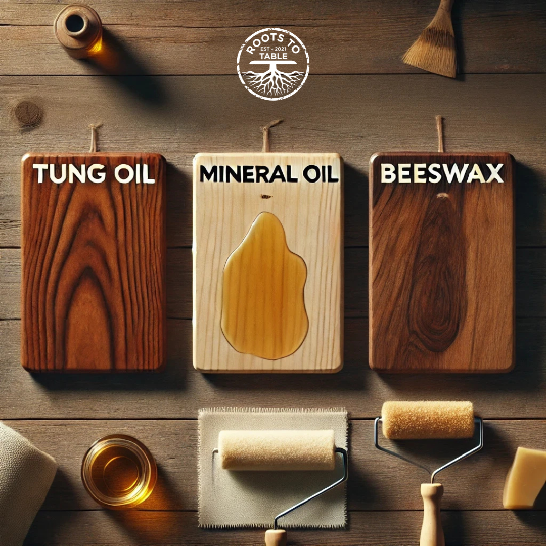 Tung Oil vs Mineral Oil vs Beeswax - Roots To Table