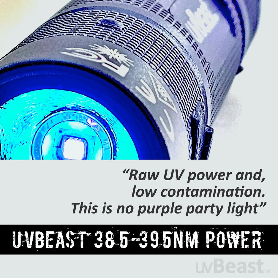 uvBeast New V3 MINI 385-395nm - Black Light UV Flashlight – Rechargeab
