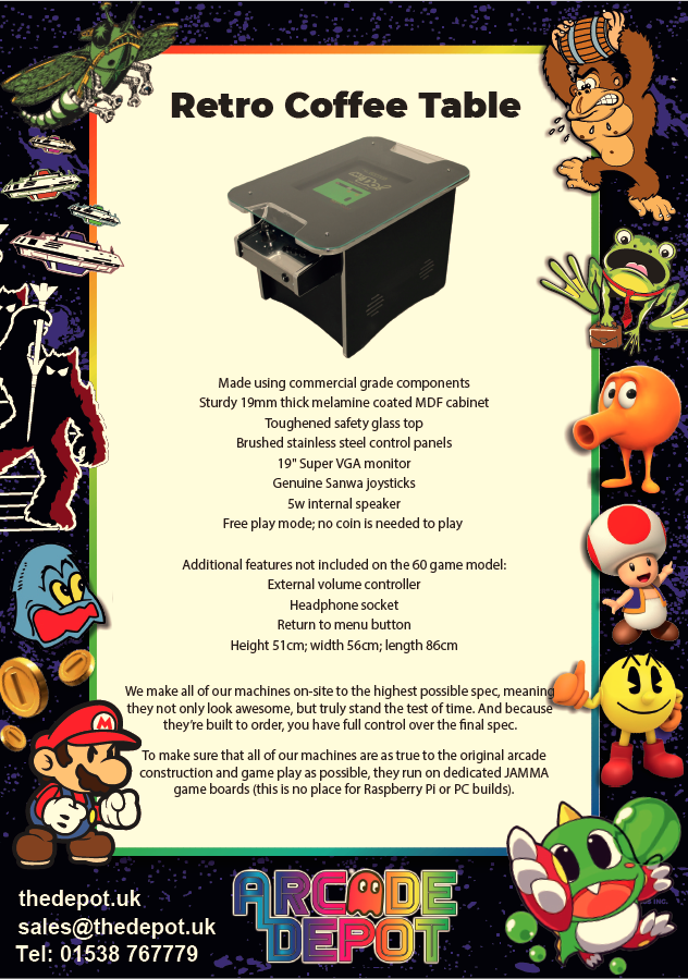Retro Coffee Table Arcade Machine