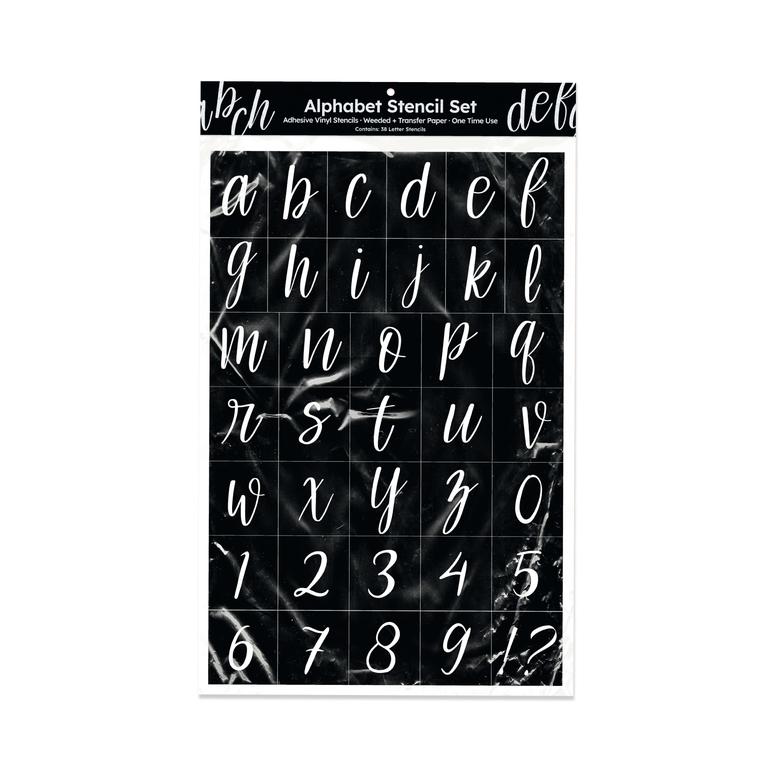 Alphabet Stencil Pack - removable vinyl, weeded, precut with transfer ...