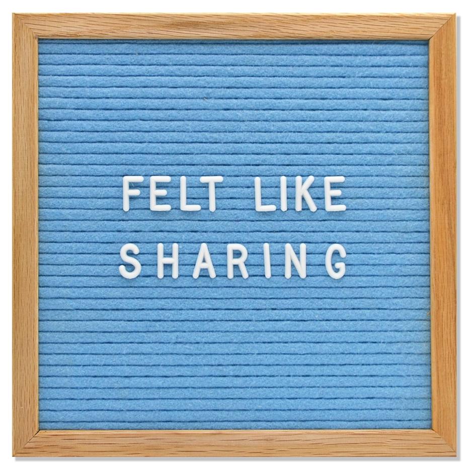 Premium Light Blue Felt Letter Board - 10x10 Inches