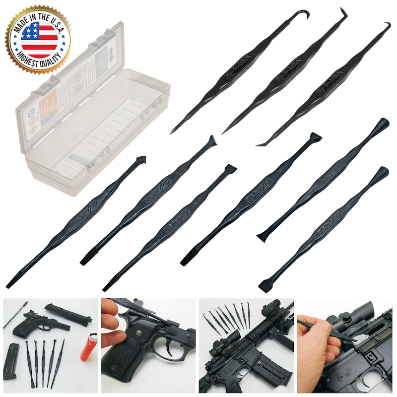 Safely and efficiently clean firearms with our plastic micro tools kit