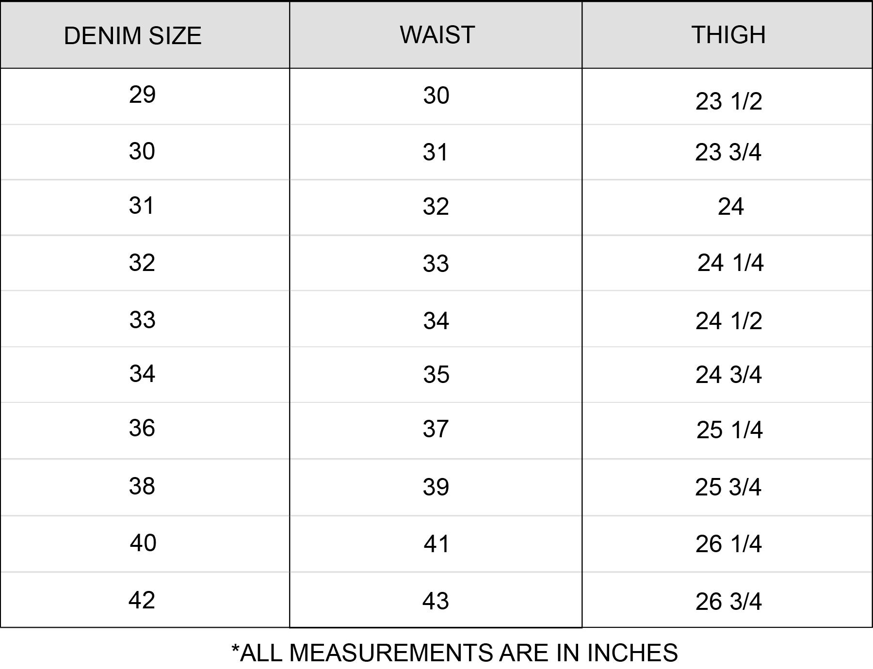 Size Charts - Aviator